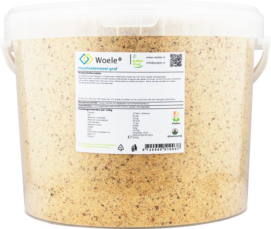 Woele Hazelnotenmeel / hazelnootmeel grof korrel 0-2mm 5kg | bol.com