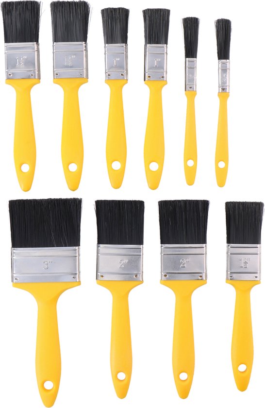 Kinzo Kwastenset - Set 10 Platte Kwasten - Kleinte tot Grote Maten ...