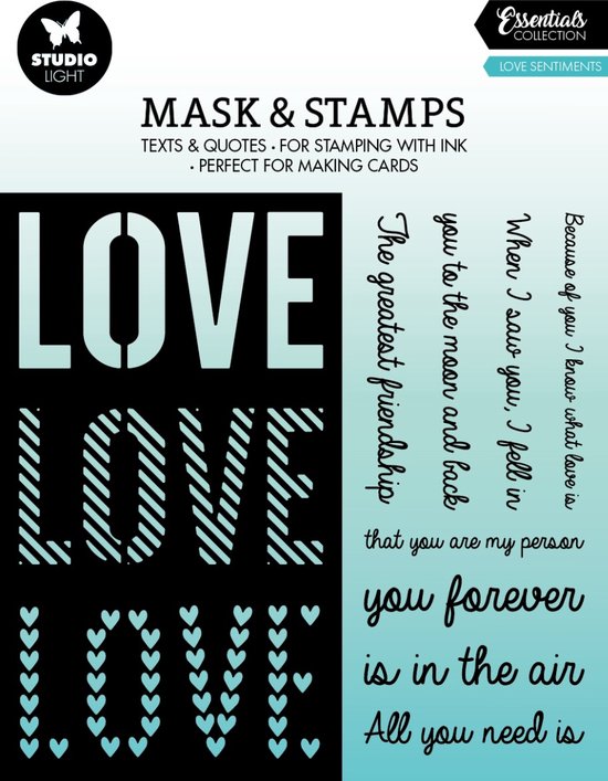 Mask & Stamp Love sentiments - Essentials nr. 01 | bol.com