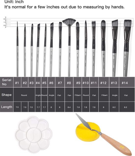 Set van Penselen - Kwasten - Verven – Schilderen - Painting Brush Set ...