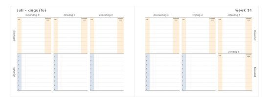 Hobbit - Studieplanner - 2023/2024 - Bruinroze verfstrepen- Week per 2 pagina's -... | bol