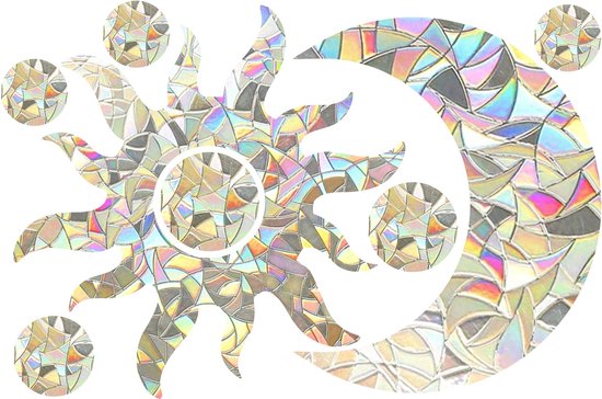 Raamsticker - Zon en maan - Suncatcher - Rainbow - Raamdecoratie ...