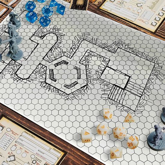 Dnd RPG Gaming Mat Siliconen Battle Board Double Face Square & Hex 23 ...