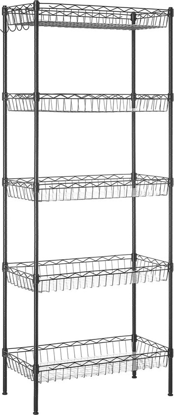Metalen rek - Staande kast - Opbergrek - Keukenrek - 5 planken - 60 x ...