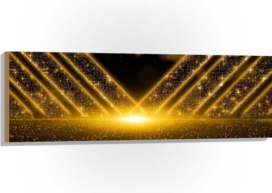 Hout - Patroon met Gouden Details - 120x40 cm - 9 mm dik - Foto op Hout ...