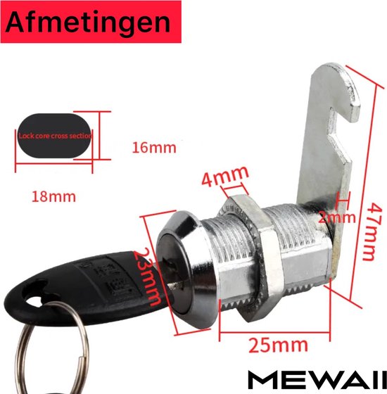 Locker slot - Kantelslot - 25mm - Unieke sleutels | bol.com