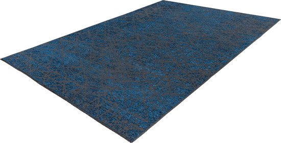Kalevi - geweven tapijt - blauw - 80 x 150 cm | bol.com