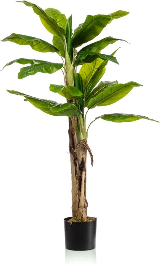 Emerald - Kunst Bananenboom 2 stammen 140 cm | bol