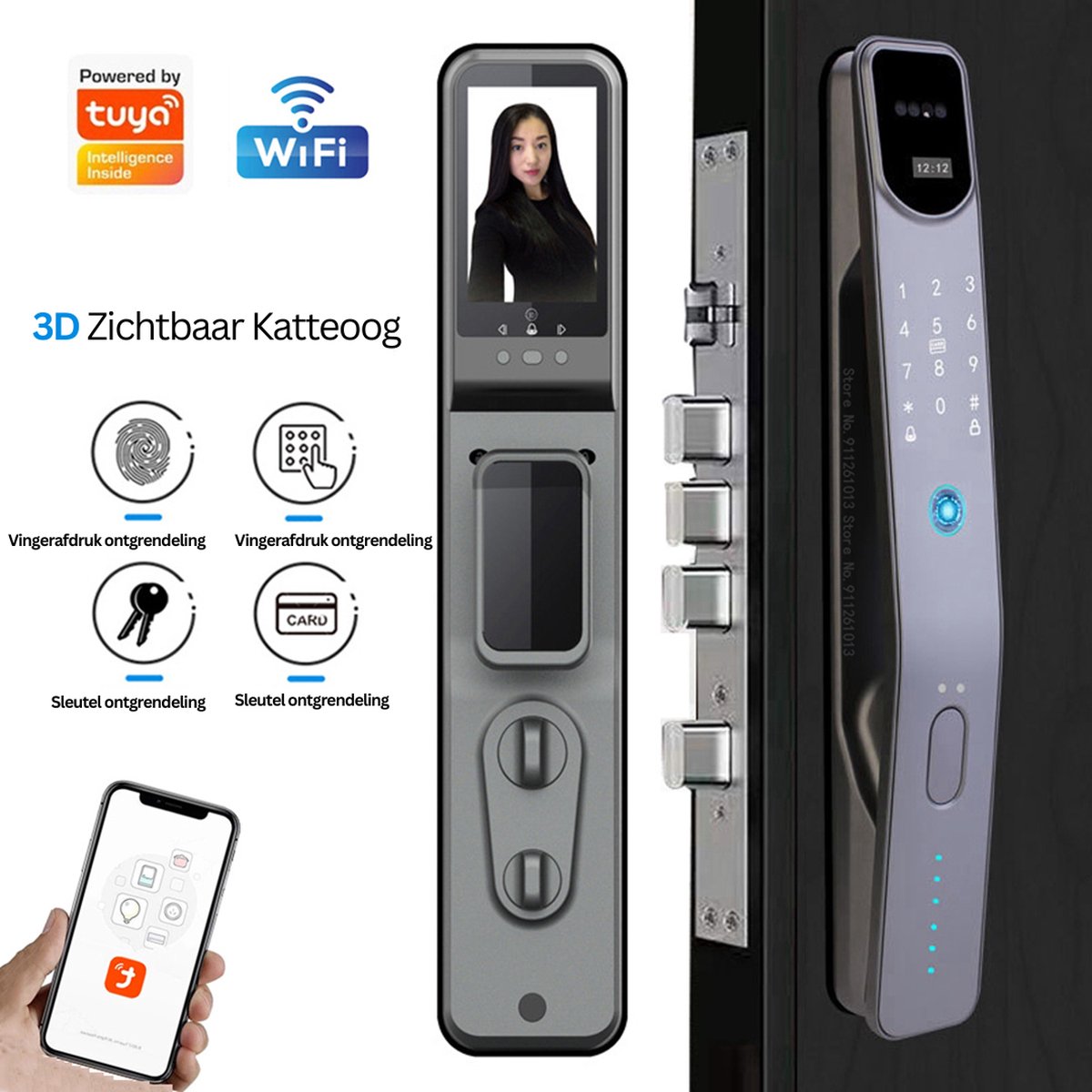 Slim Deurslot – Elektrische Deurslot – Smartlock Met Bluetooth – Met ...
