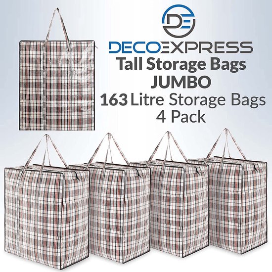 DECO EXPRESS Jumbo tas met ritssluiting opbergtas kleding opbergtas ...