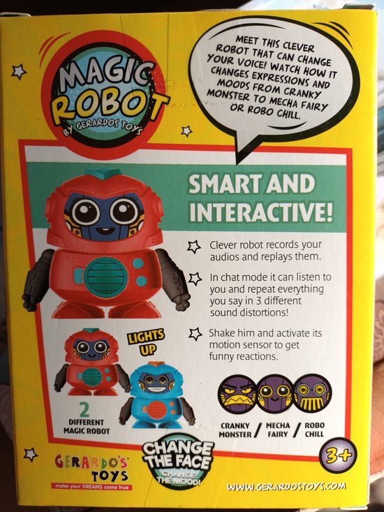 Magic robot met diverse functies waaronder het veranderen van gezicht ...