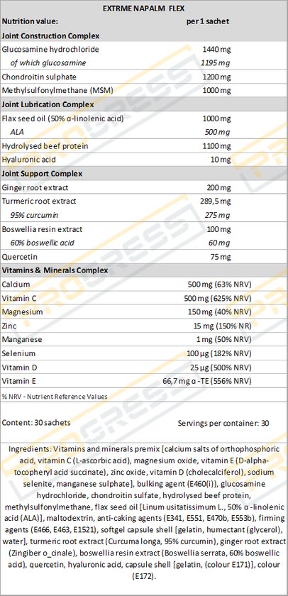 FA Xtreme Napalm - Flex - Advanced Joint Formula - 30 sachets | bol