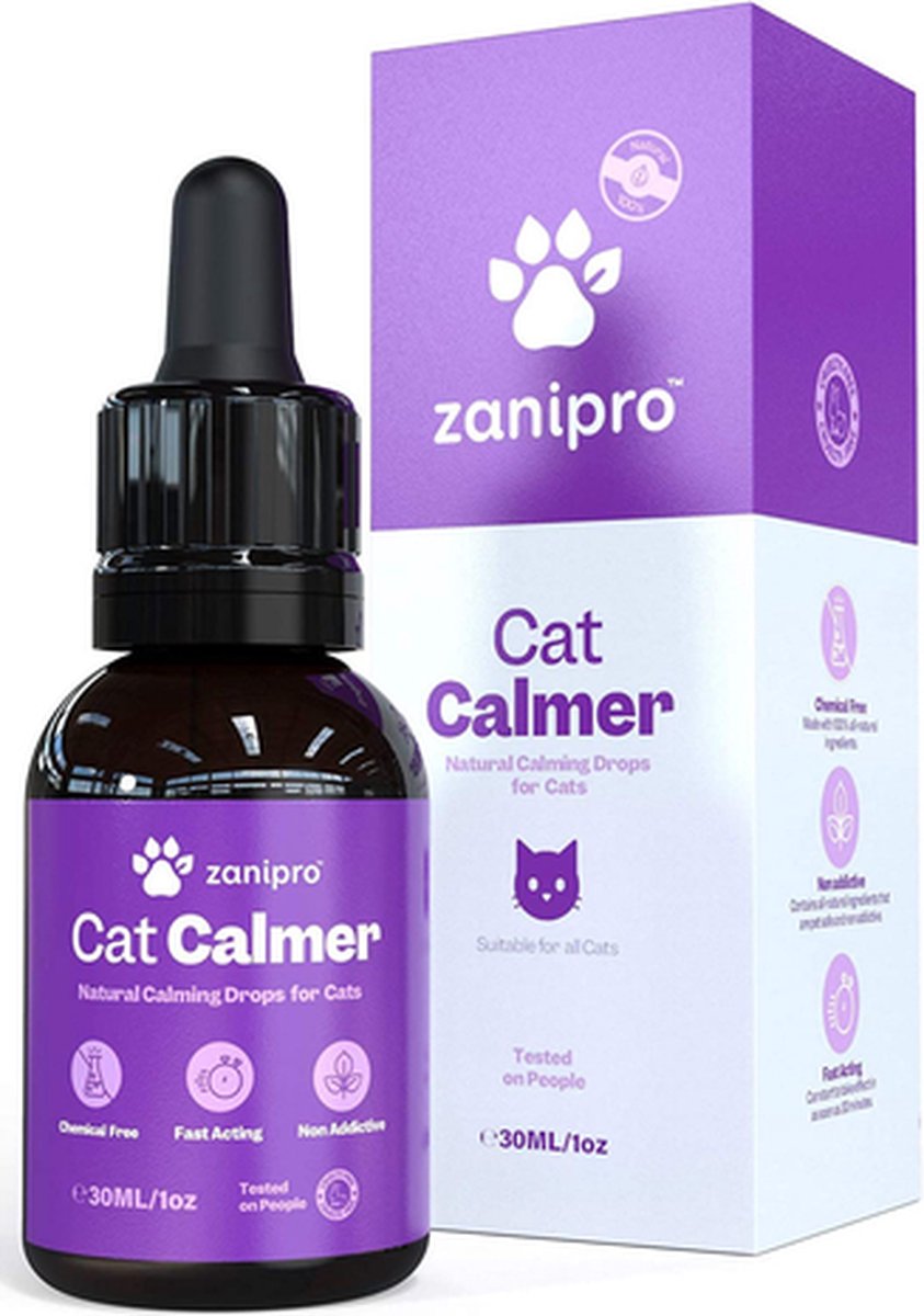 Aerend - Kalmerende druppels voor katten - Anti-stress - Zanipro® 30ml ...
