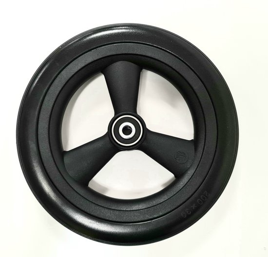 Wiel 200x30mm (8x1.1/4 inch) massief zwart | bol