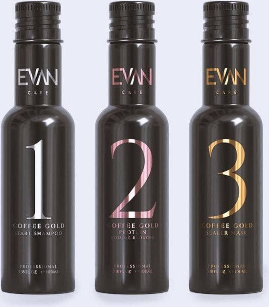 Evan Care Coffee Gold 3 x 100 ml - Keratine behandeling | bol