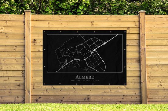 Muurdecoratie Stadskaart - Almere - Kaart - Plattegrond - 180x120 cm ...