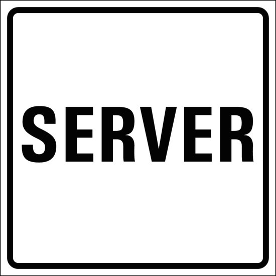 Server sticker, wit zwart 100 x 100 mm | bol.com