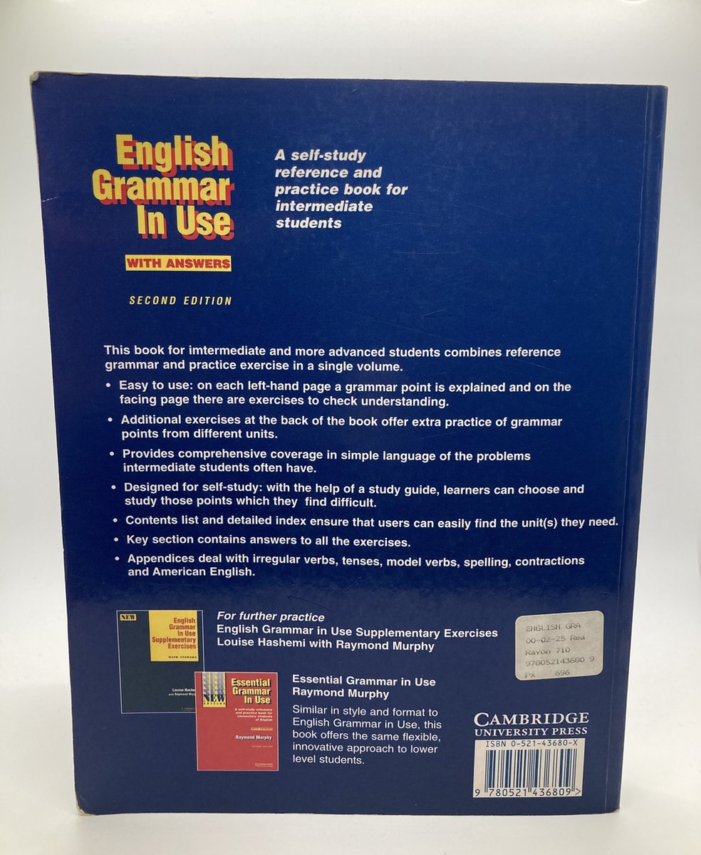 English Grammar In Use Book With Answers And My Blue Book Of Grammar