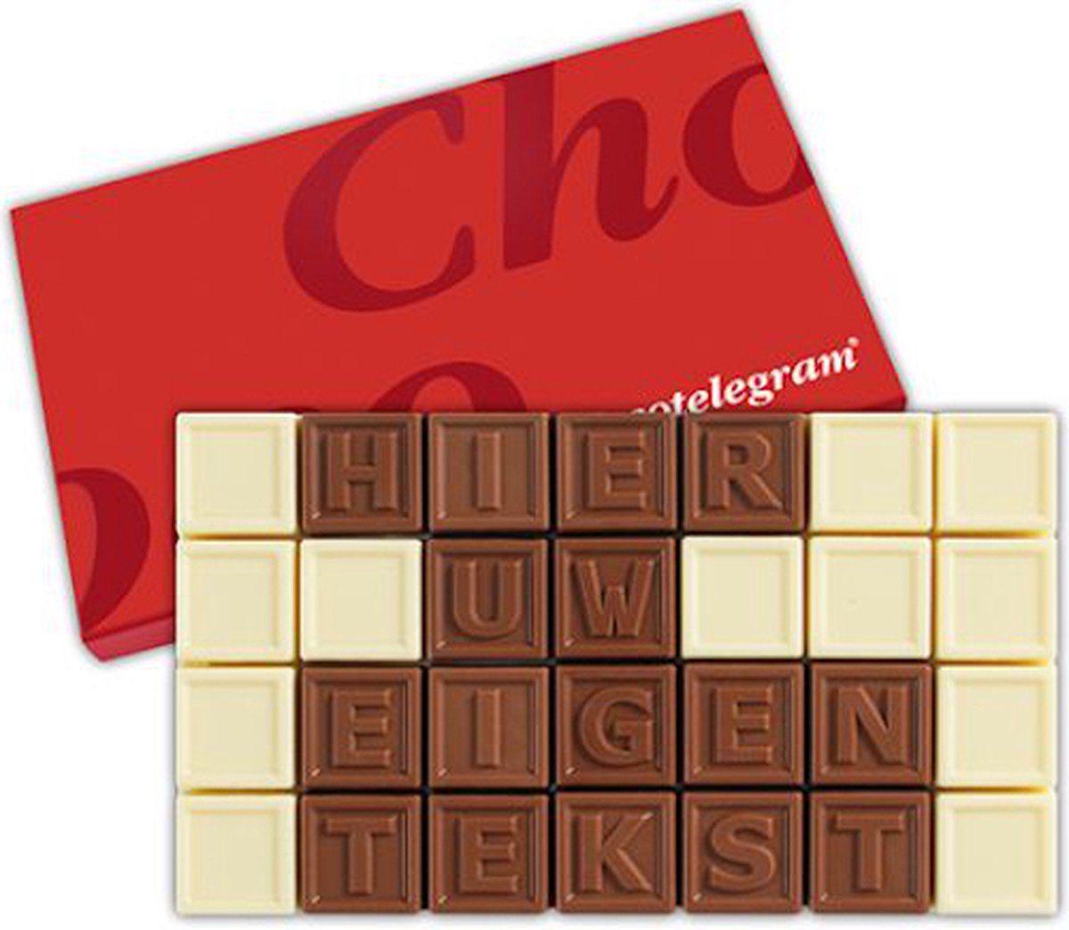 Chocolade Cadeau Gepersonaliseerd 28 blokjes | jouw eigen tekst in ...