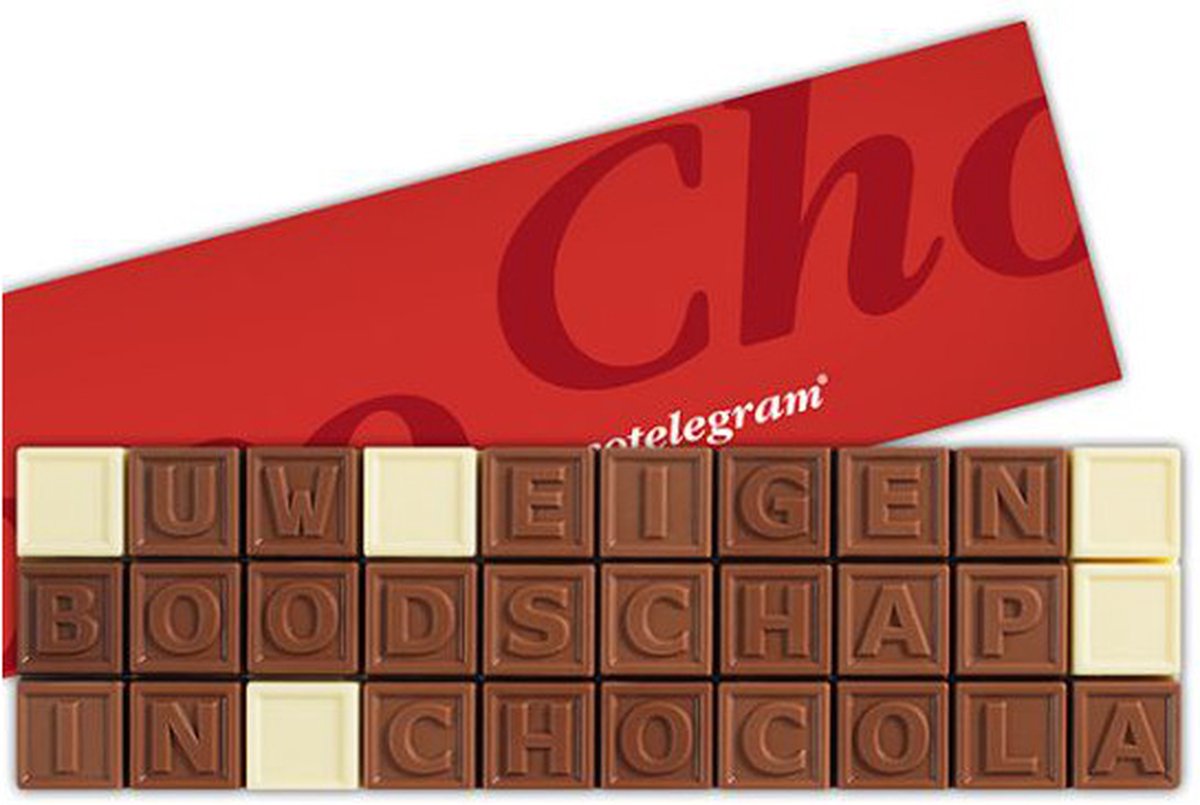 Chocolade Cadeau Gepersonaliseerd 30 blokjes | jouw eigen tekst in ...