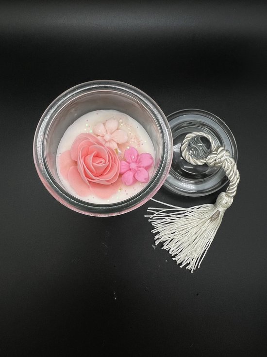 Kaars in glas wit roze | bol.com