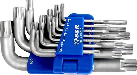 S&R TORX inbussleutelset, 15-delig, extra heavy duty in praktische ...