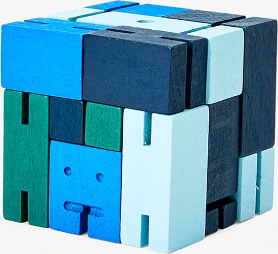 Areaware - Robot Puzzel Cubebot - Micro - Multicolor Blauw | bol