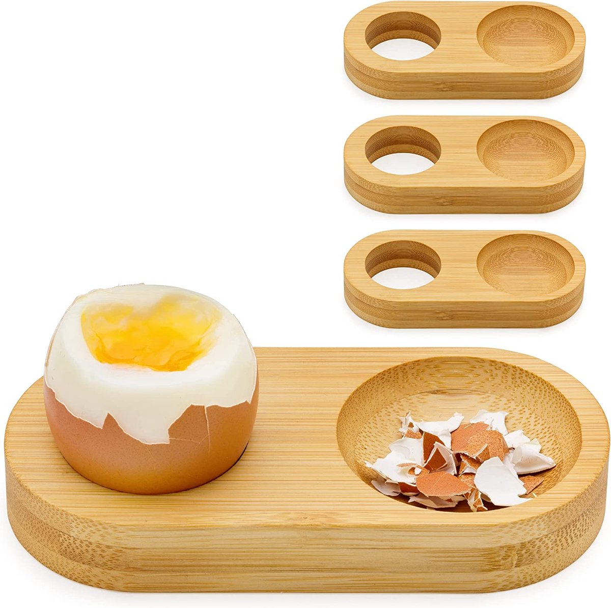 jolz® Eierdopje van bamboe, 4-delige eierdopjes van duurzaam bamboe ...