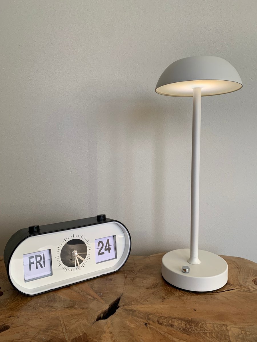 TAVELL - Tafellamp Maeve – Wit – Dimbaar, Draadloos & USB – Touch ...