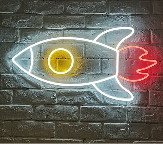 OHNO Neon Verlichting Space Rocket - Neon Lamp - Wandlamp - Decoratie ...