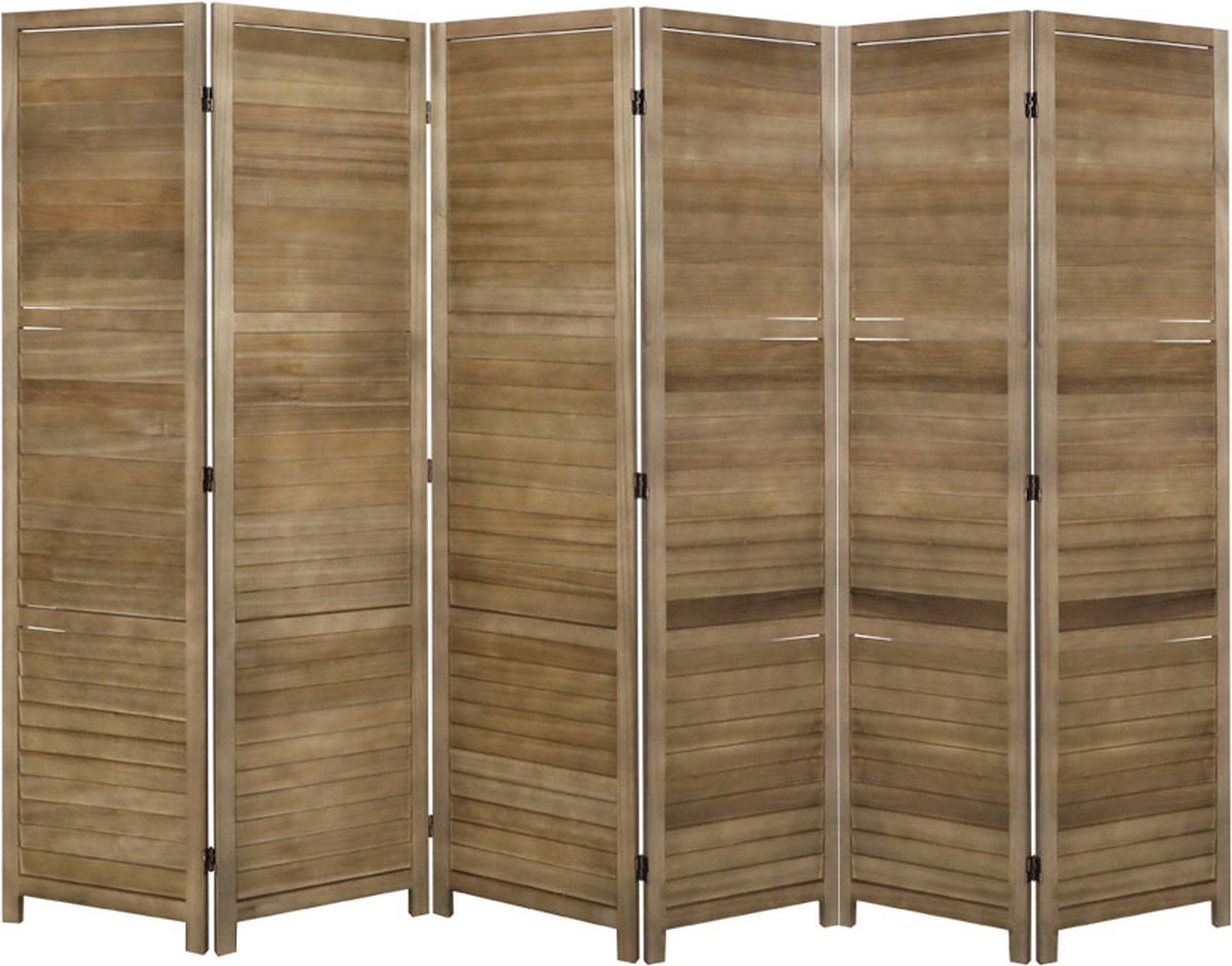 LW Collection Kamerscherm bruin hout - kamerschermen 6 panelen ...