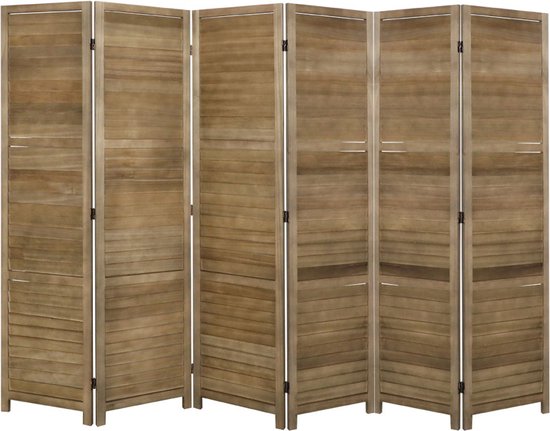 LW Collection Kamerscherm bruin hout - kamerschermen 6 panelen - scheidingswand... | bol