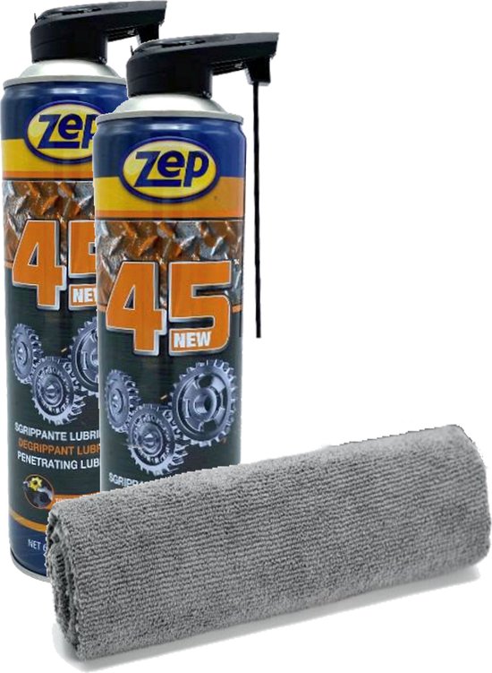 2 x Zep - Kruipolie 45 600ml met PTFE (teflon) met gratis microfiber ...