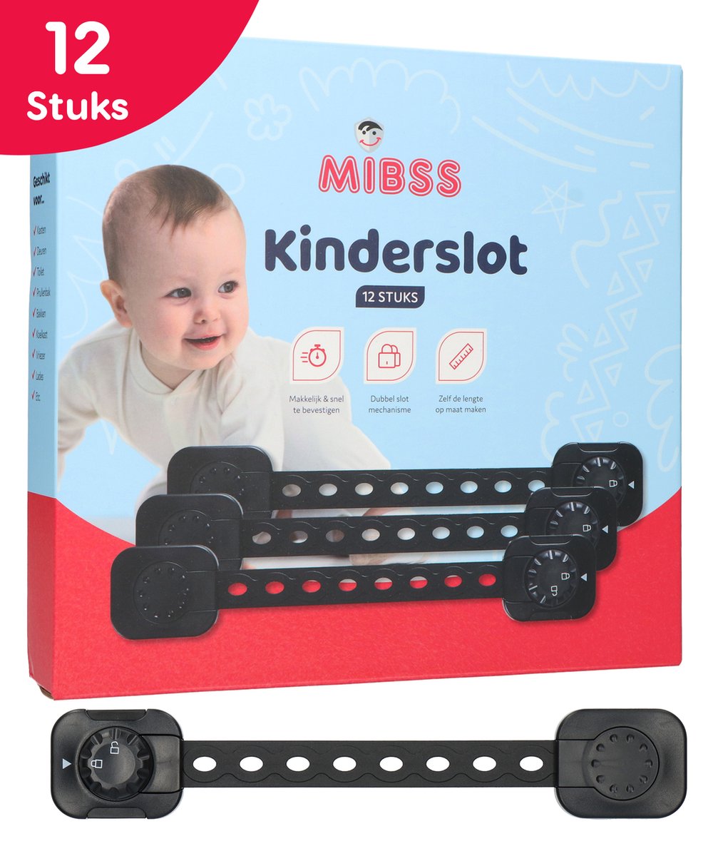 12 stuks Kinderslot kastjes - 3M Zelfklevend kinderslot - Dubbel op ...