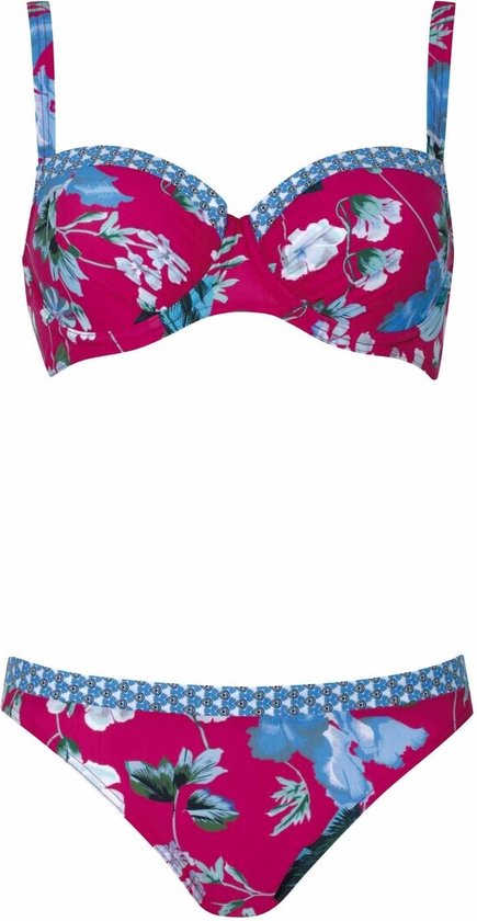 Sunflair - Bikini - Fuchsia met Bloemen - Maat 42C | bol