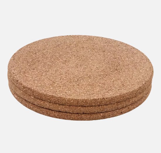 Pannenonderzetters - 3x Ronde pannen onderzetters van kurk ca.19 cm ...