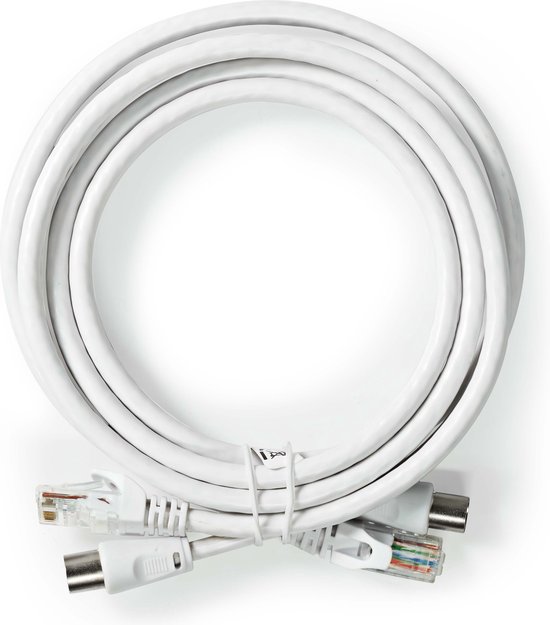 Coax + CAT6 kabel - Dubbele afscherming - RG59 - TV en internetsignaal ...