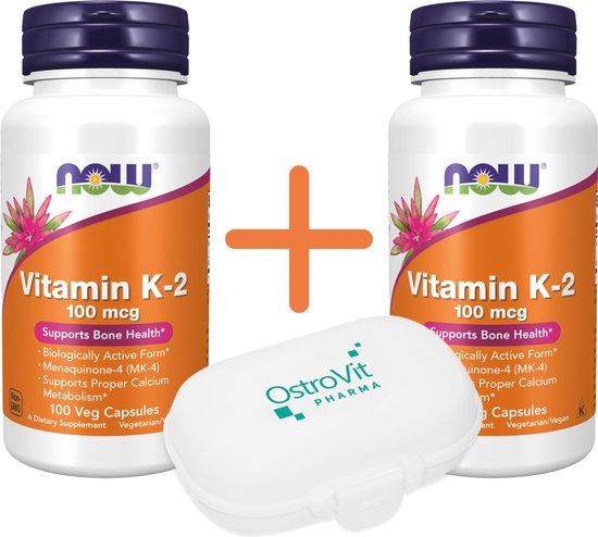 NOW Foods - Vitamine K-2 100mg - 200 capsules - pill box | bol.com