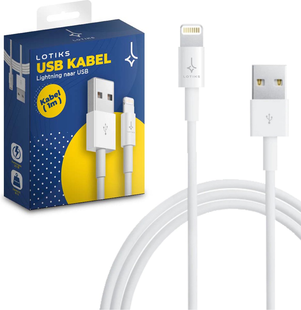 Lotiks iPhone lader van 1 meter - iPhone kabel - iPhone oplader kabel ...