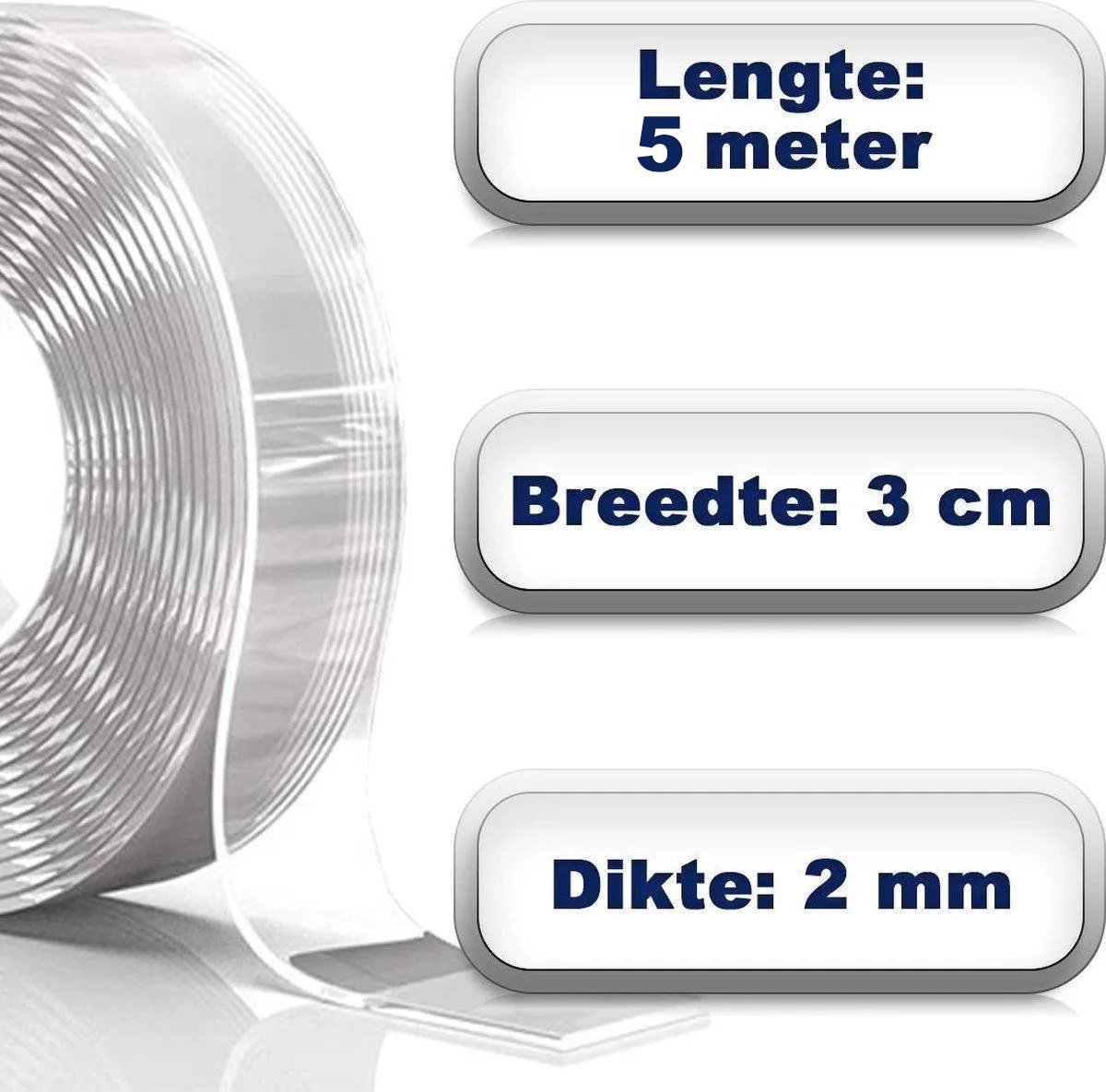 Nassauproducts® Dubbelzijdig Tape - 5 meter - Montagetape - Extra Sterk - Nano tape -... | bol.