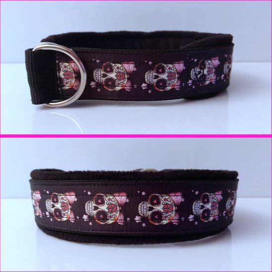 Sliphalsband zwart skull strik halfcheck halsband | bol
