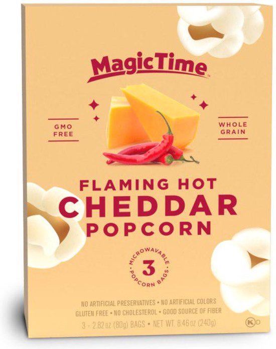 Magic time Flaming hot Cheddar popcorn 1x240g | bol