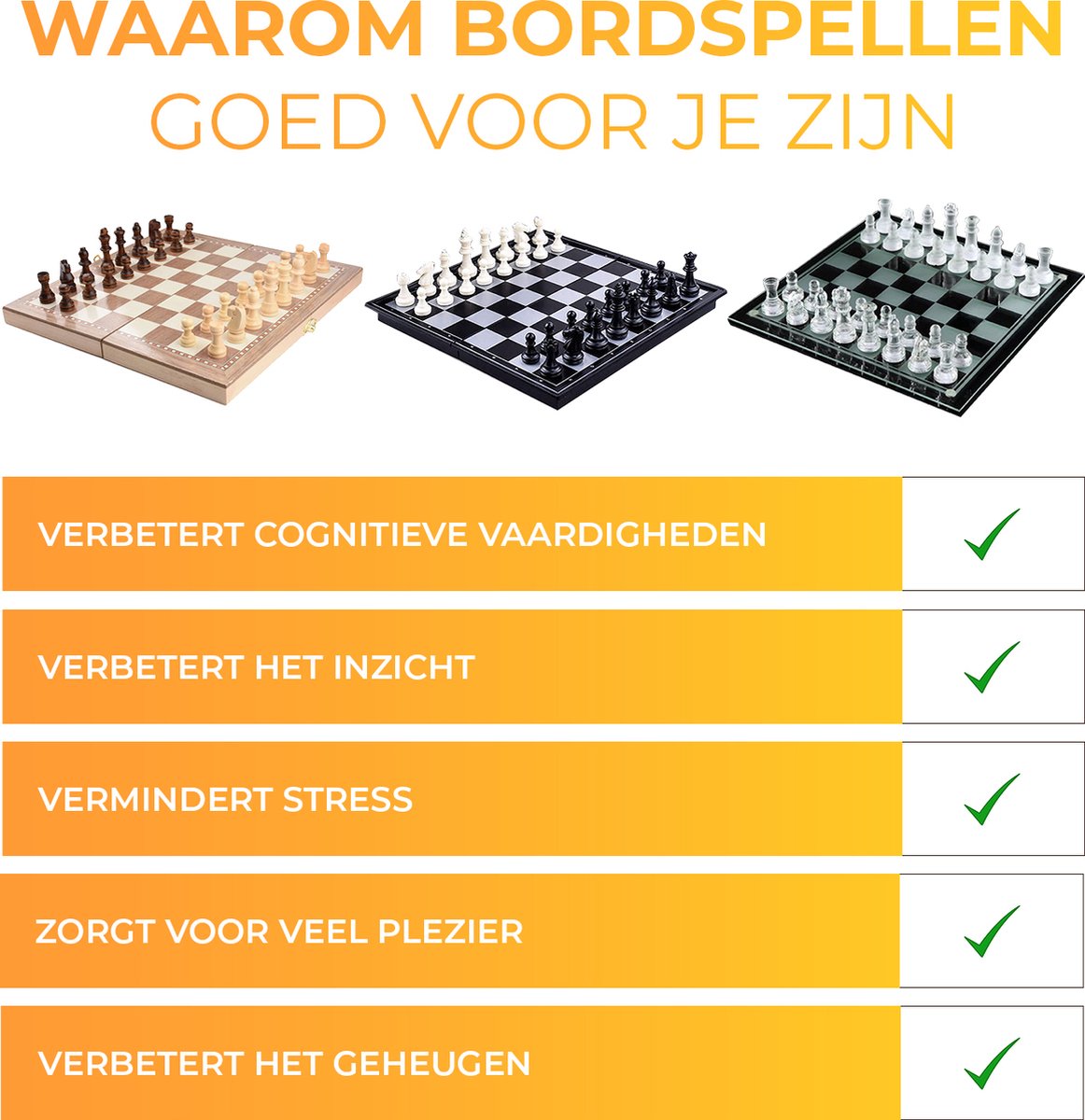 Shagam - 2-in-1 Set - 39 x 39 cm - Schaakbord - Dambord (8x8) - Hout ...