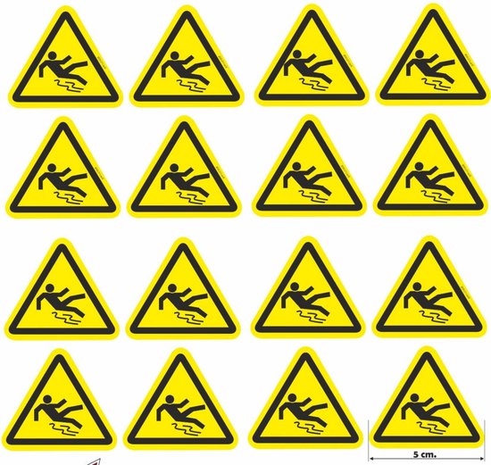 Val gevaar, sticker geel zwart 5 cm. | bol.com