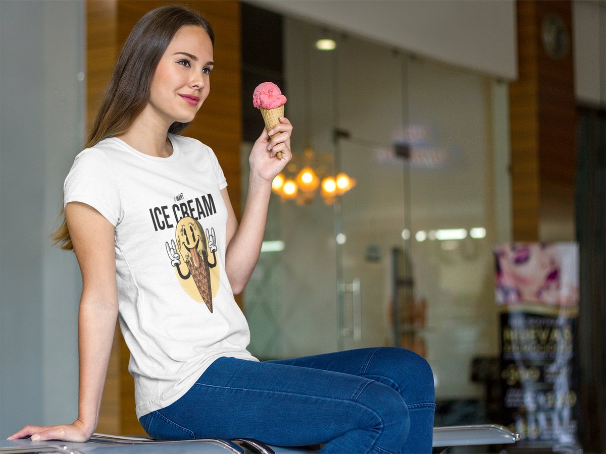Shirt - I want ice cream - Wurban Wear | Grappig shirt | Zonnebril ...
