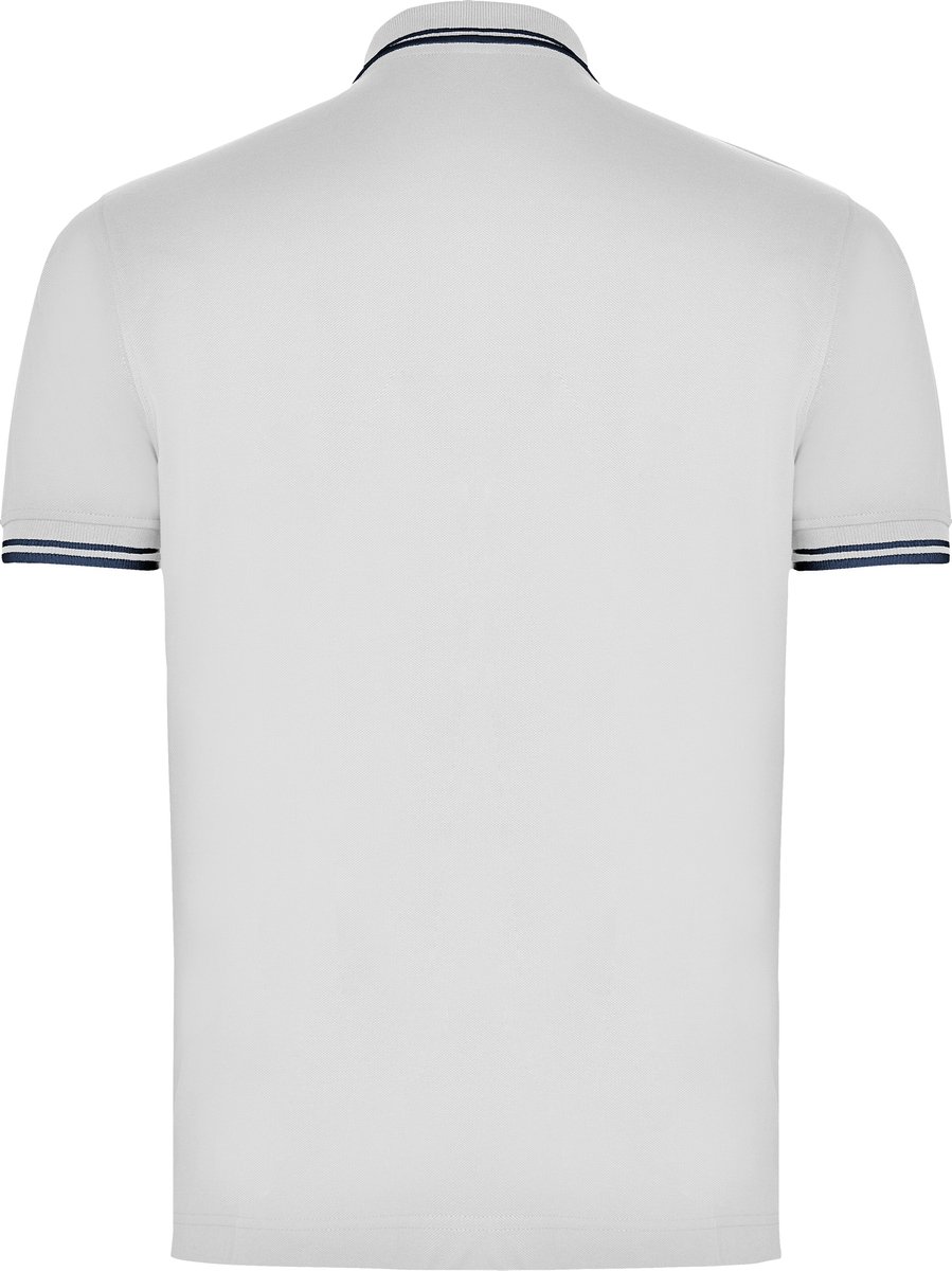Heren polo 'Montreal' merk Roly maat S Wit/Donkerblauw | bol.com