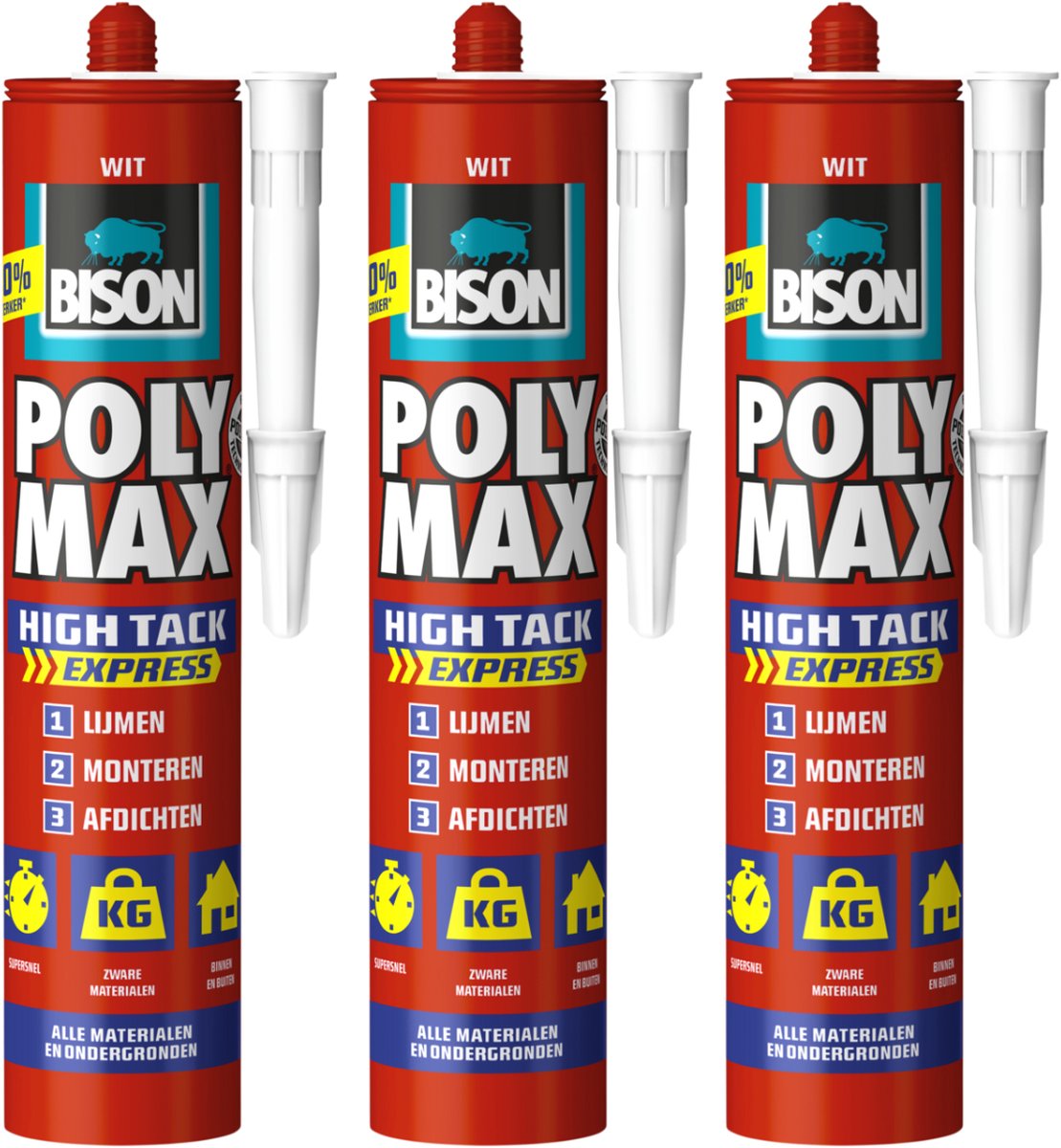 Bison poly max high tack express - montagelijm - extra sterk - extra ...