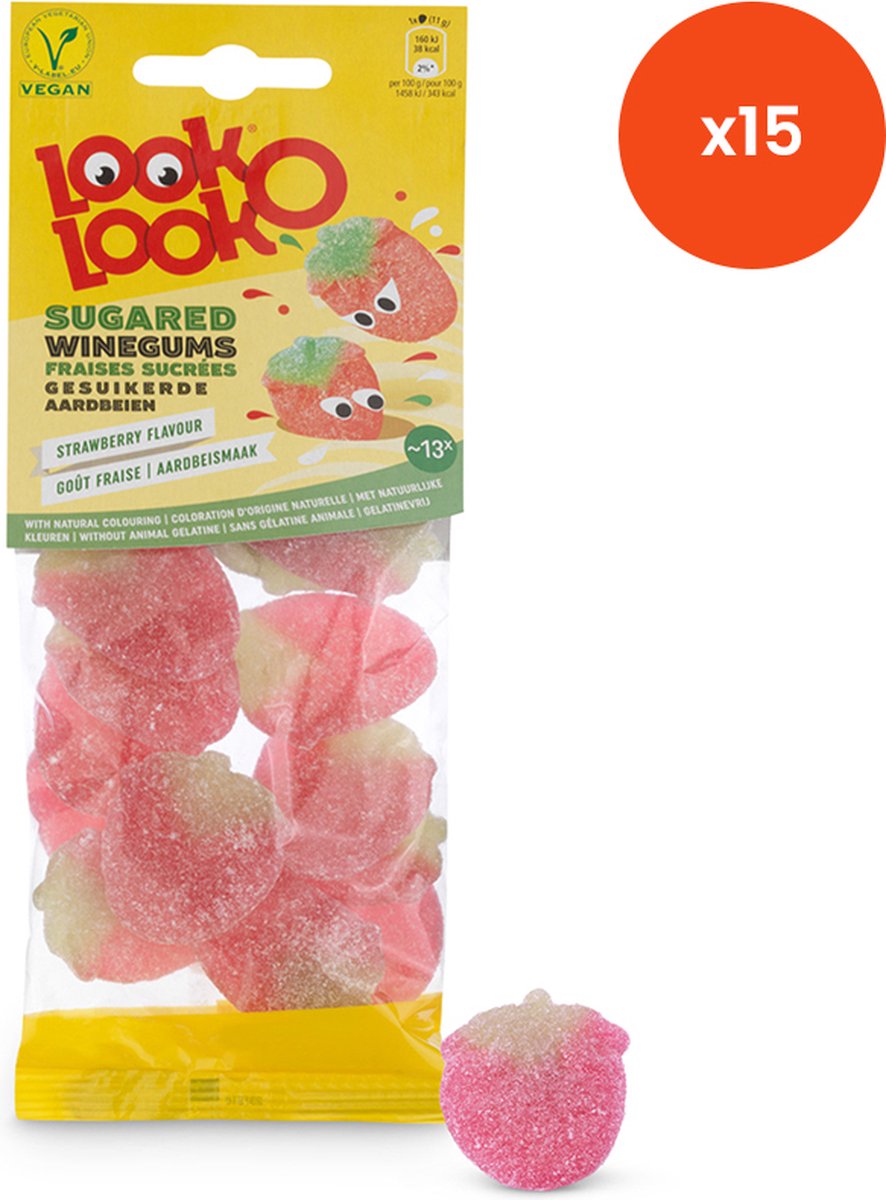 Look-O- Look Sachet de bonbons à la fraise - 130g x 15 | bol.com