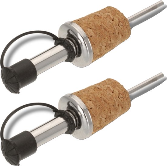 Excellent Houseware flesssenstop/wijnstopper met sluiting - 2x stuks ...