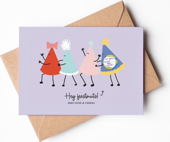 Ideefabriek - Kraskaart A5 formaat - Eigen Tekst – Hey Feestmuts ...